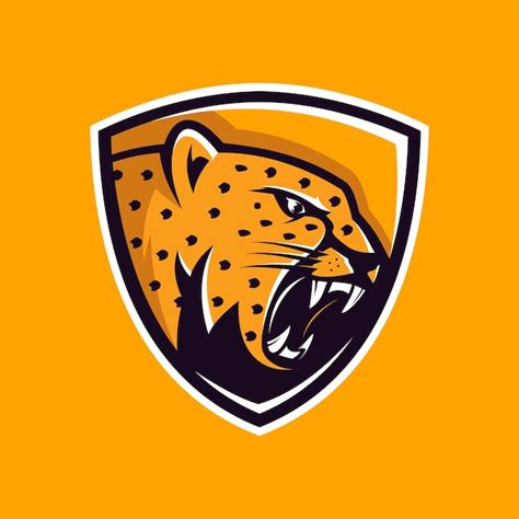 표범 머리 게임 로고 Esport 프리미엄 벡터