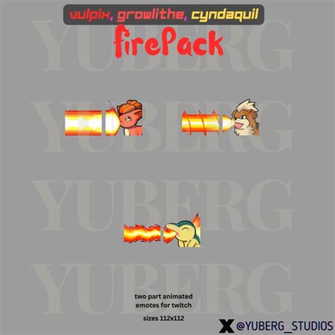Animated Twitch Emotes Vulpix Growlithe Cyndaquil Twitch Emotes 2