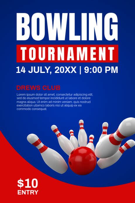 Bowling Tournament Flyer Design Template Postermywall