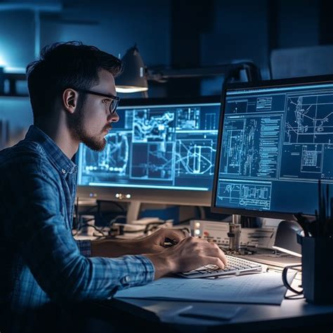 Free Engineer Analyzing Blueprints Image Download At Stockcake