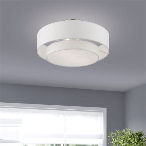 Livex Lighting Meridian 2 Light Brushed Nickel Semi Mount Light 47153