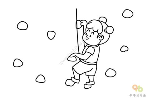 室内攀岩简笔画 户外运动简笔画
