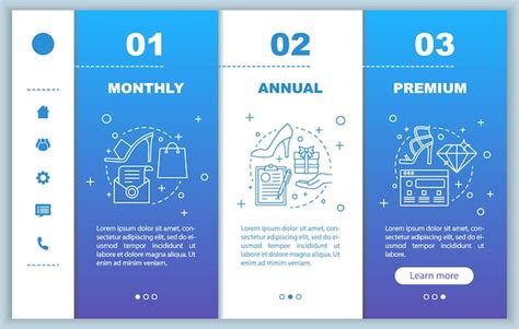 Premium Vector Clothing Store Sales Prices Onboarding Mobile App Screens Template