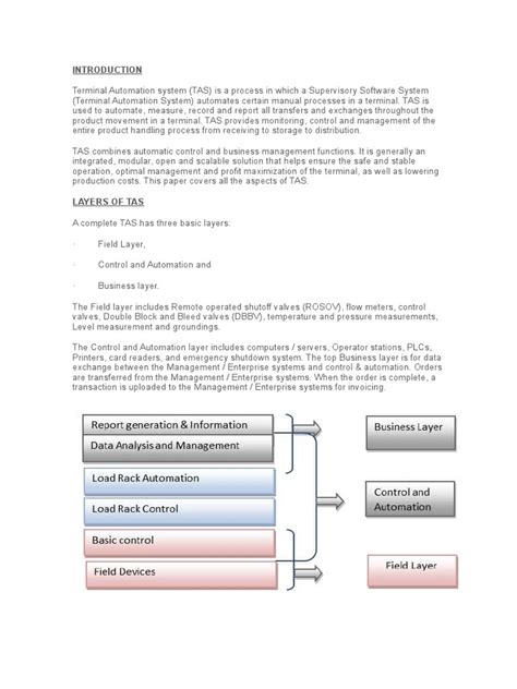 Terminal Automation System Pdf Automation Radio Frequency Identification