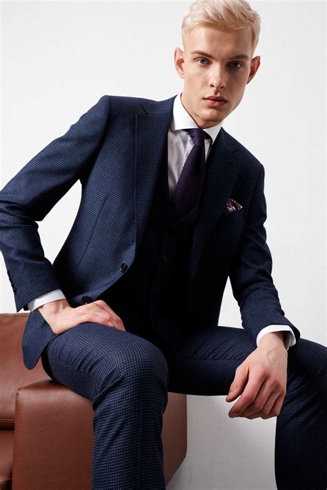 Костюм мужской сине черный в гусиную лапку купить по выгодной цене в магазине Keyman