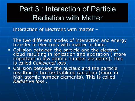 Interaction Of Radiation With Matter Ppt