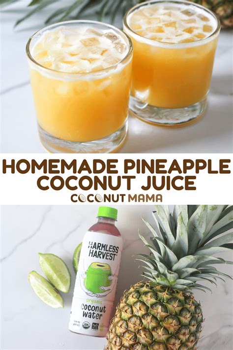 Pineapple Coconut Juice Recipe The Coconut Mama