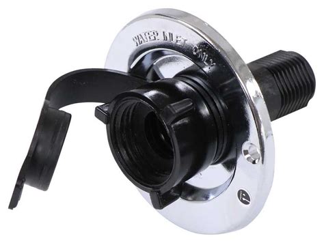 Rv City Water Inlet 12 Mpt Chrome Plated Steel Flange Surface