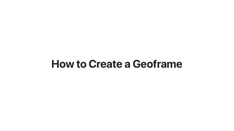 How To Create A Geoframe Youtube