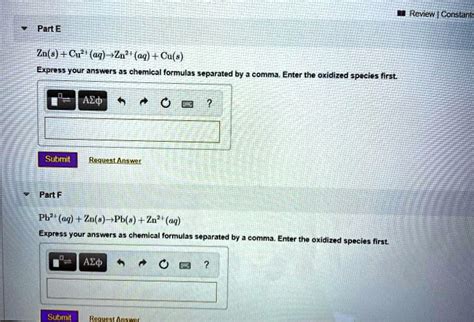 solved review conslant part e zn s cu aq lu aq cu s