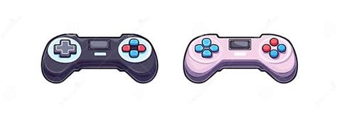 Game Controllers Black And Pink Designs Modern Style Detailed