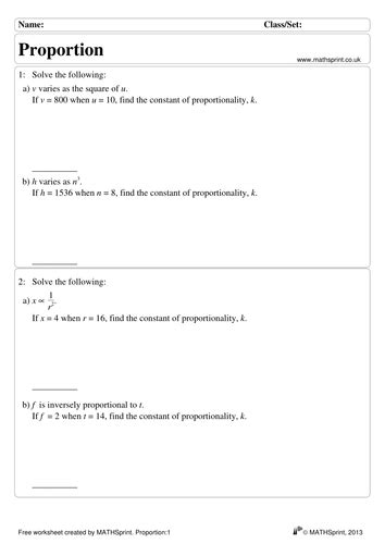 Proportion Practice Questions Solutions Teaching Resources