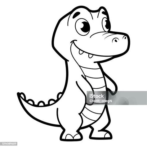 아이들을위한 색칠 공부 책이나 페이지 흑백 벡터 일러스트레이션 크로커다일에 대한 스톡 벡터 아트 및 기타 이미지 크로커다일 0명 검은색 Istock