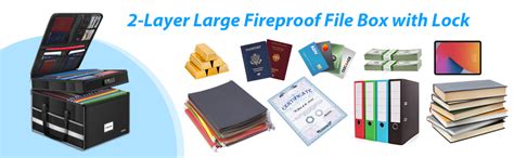 Amazon Com DocSafe Fireproof Document Box Multi Layer File Box With Lock Portable Collapsible
