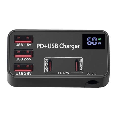 B In Dc V Dual Usb C Type C Usb Ports Multifunctional Digital Display Fast Charger
