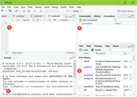 A Sample R Studio Window Each Part Are Explained As Follows Download Scientific Diagram