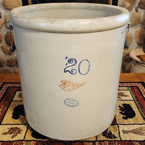 Vintage 20 Gallon Red Wing Crock 4 Wing Handles And Etsy