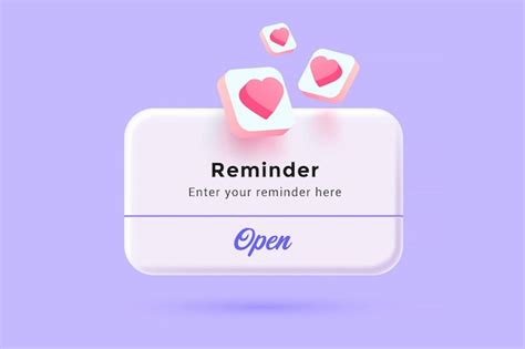 Premium Vector Reminder 3d Illustration Notifications Page With Floating Elements Business