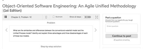 Solved Question Object Oriented Software Engineering An Agile
