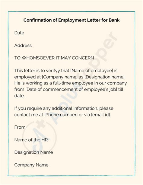 Employment Confirmation Letter Format Job Confirmation Letter Pdf