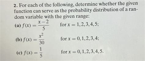 Solved For Each Of The Following Determine Whether The Chegg