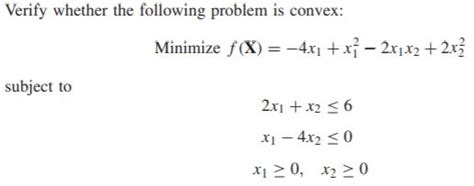 solved verify whether the following problem is convex