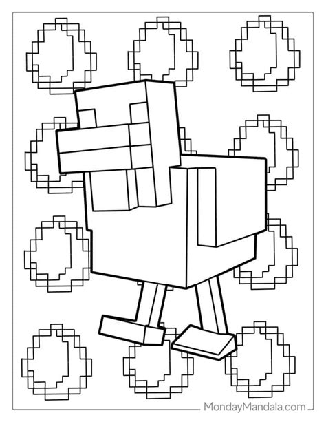 Coloring Minecraft Outline