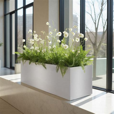 Rectangular Birch Planter Boxes Potsdam Large Rectangular Planter