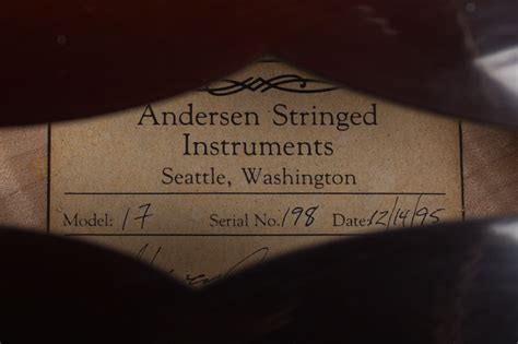 Steve Andersen Model 17 Made For And Used By Bill Frisell Arch Top