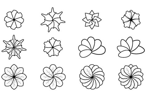 Набор иконок из цветов редактируемые векторные пиктограммы изолированные на белом фоне модный