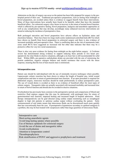 Enhanced Recovery After Surgery Eras Pdf