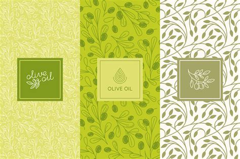 벡터 포장 디자인 요소와 올리브 오일 레이블 및 병완벽 한 패턴에 대 한 서식 파일 올리브에 대한 스톡 벡터 아트 및 기타