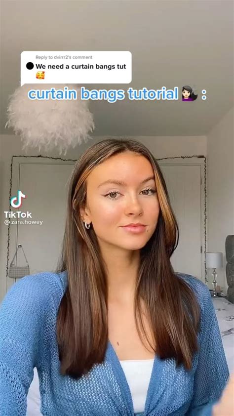 Curtain bangs Tutorial Frisur glatte lange haare Lässige frisuren lange haare Frisuren lange
