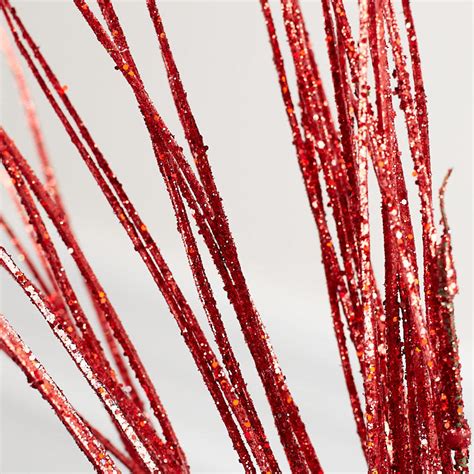 Red Glittered Artificial Grass Bush Bushes Bouquets Florals
