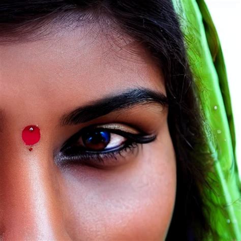 Beautiful Full Face Indian Woman Looking At Camera Ultra Realistic D No Jewelry Naked