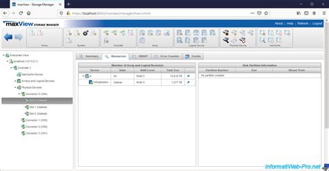 Presentation Of The Microsemi Adaptec Maxview Storage Manager V4 V3 Web Interface Raid
