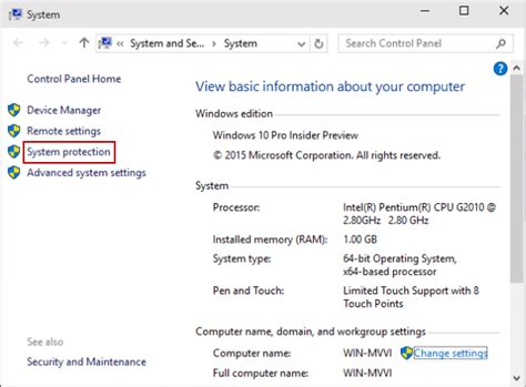 Add And Remove Restore Point In Windows 10