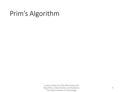 Data Structures And Algorithm Week 8 Minimum Spanning Trees Ppt