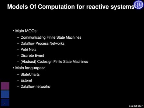 Pdf Models Of Computation For Reactive Systems · Models Of
