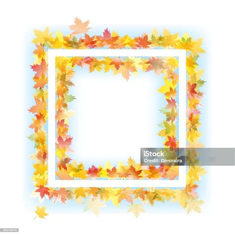 가 단풍나무와 추상 배경 나뭇잎 배너 텍스트에 대 한 센터에서 여유 공간을 광장 벡터 일러스트 레이 션 가을에 대한 스톡 벡터 아트 및 기타 이미지 Istock