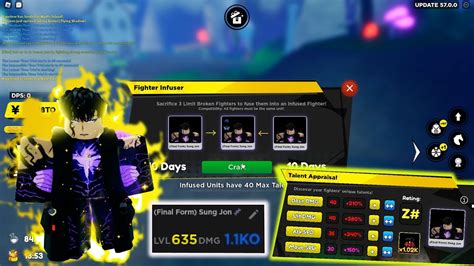 Infused Evolved Unit Sung Jon Anime Fighters Simulator Youtube