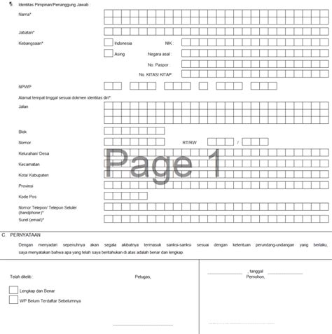 Formulir Pendaftaran Npwp Terbaru