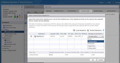 Configure Storage Overcommit Settings Virtual Desktop Prep