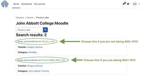 setup moodle rules and guidelines for physics labs at john abbott college