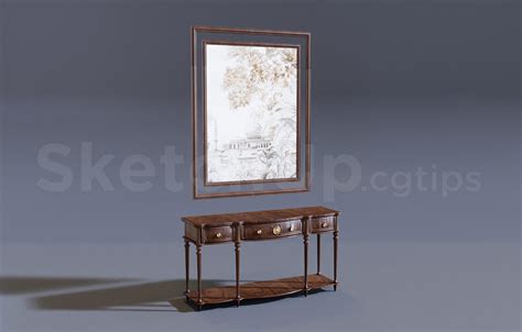 9081 Free Sketchup Console Table Model Download