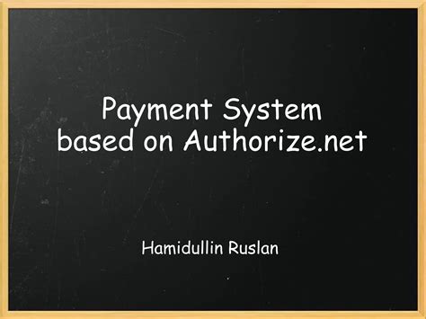 Payment System Based On Authorize Net