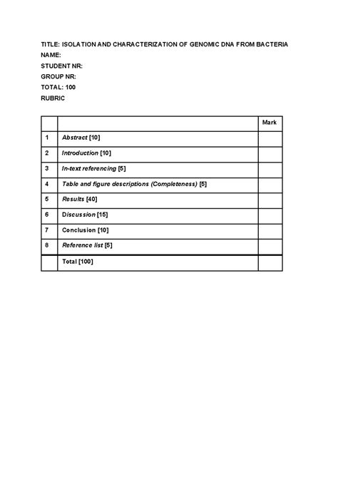 Practical 2mkbs221report Writingdna Isolation Title Isolation And Characterization Of