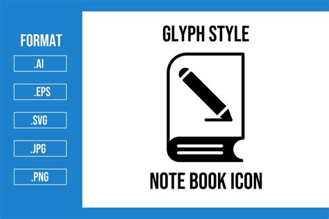 Note Book Glyph Icon Graphic By Man00 · Creative Fabrica