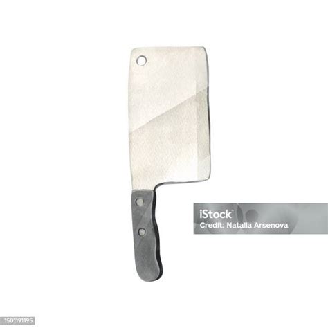 그릴용 수채화 칼 바베큐 요리를 위한 주방 도구 손으로 그린 그림은 흰색 배경에 분리되어 있습니다 카페 레스토랑 키트 바베큐 메뉴에 딱 맞습니다 가정 생활에 대한 스톡 벡터