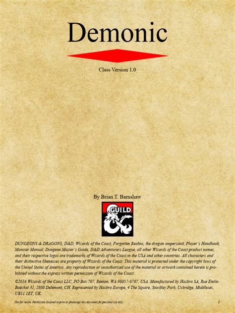 Demonic Class Dandd 5e Download Free Pdf Wizards Of The Coast Dungeons And Dragons Demonic Class Dandd 5e Download Free Pdf Wizards Of The Coast Dungeons And Dragons